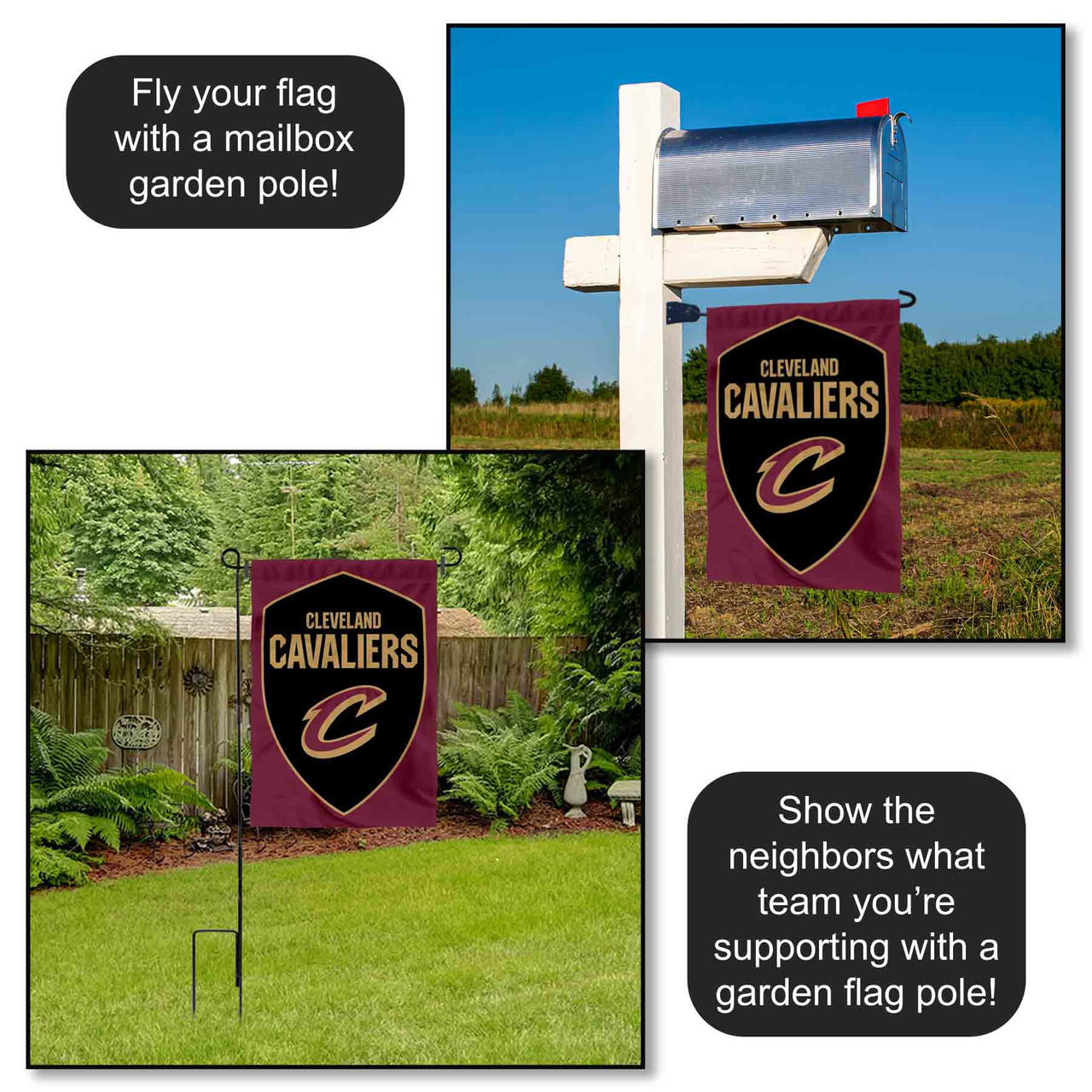 Cleveland Cavaliers Double Sided Shield Garden Flag - State Street Products
