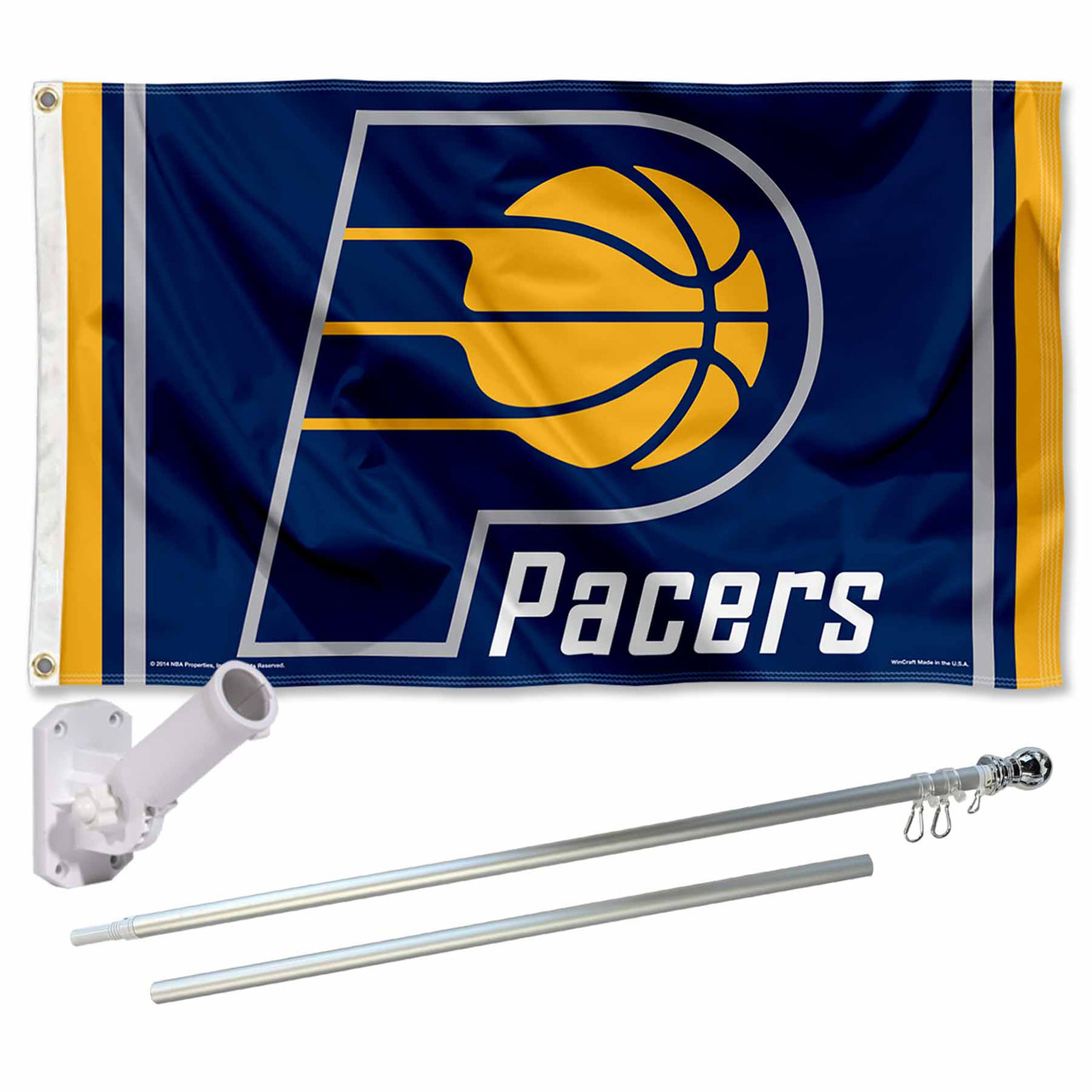 Indiana Pacers Flag Pole and Bracket Kit - State Street Products