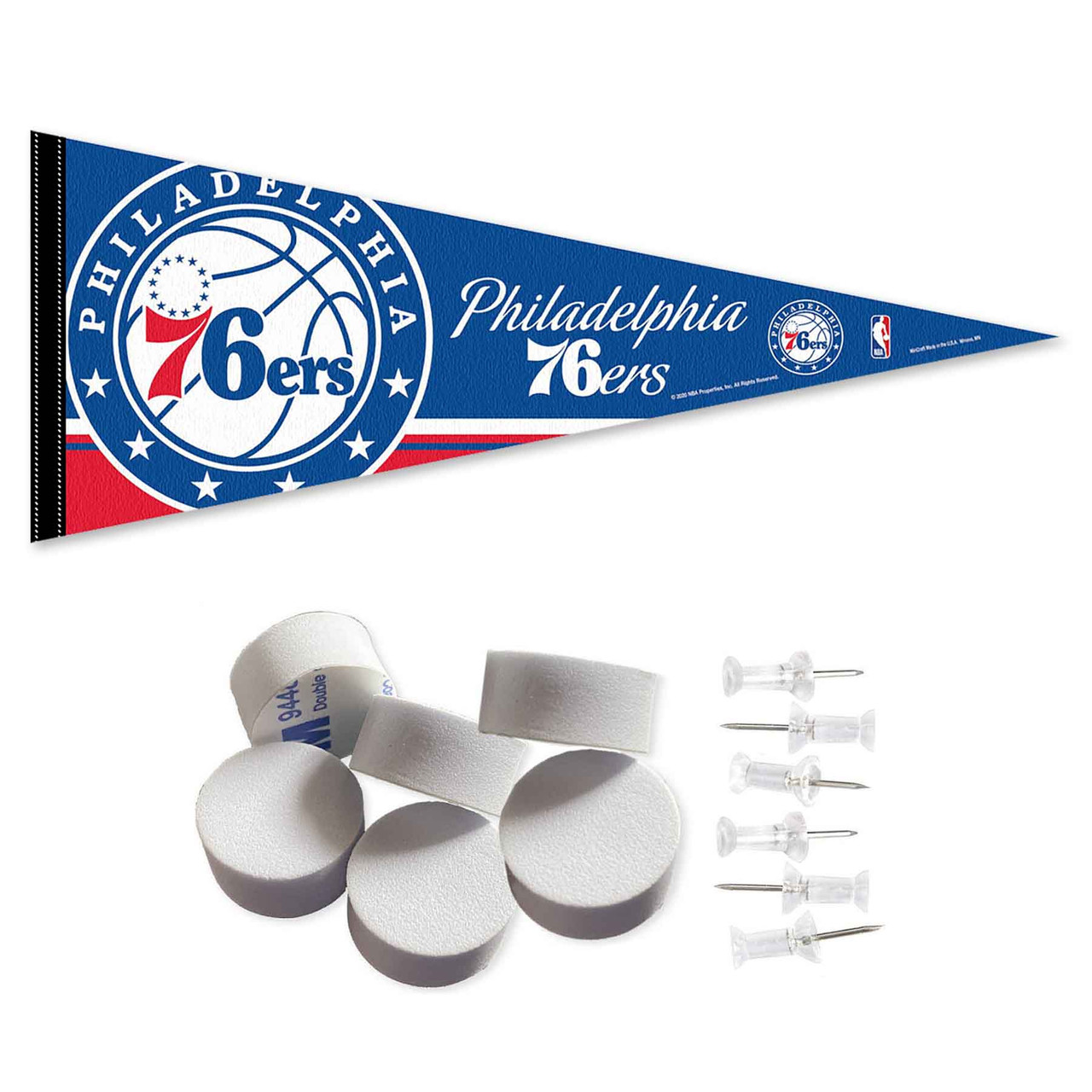 Philadelphia 76ers Banner Pennant with Tack Wall Pads - State Street ...