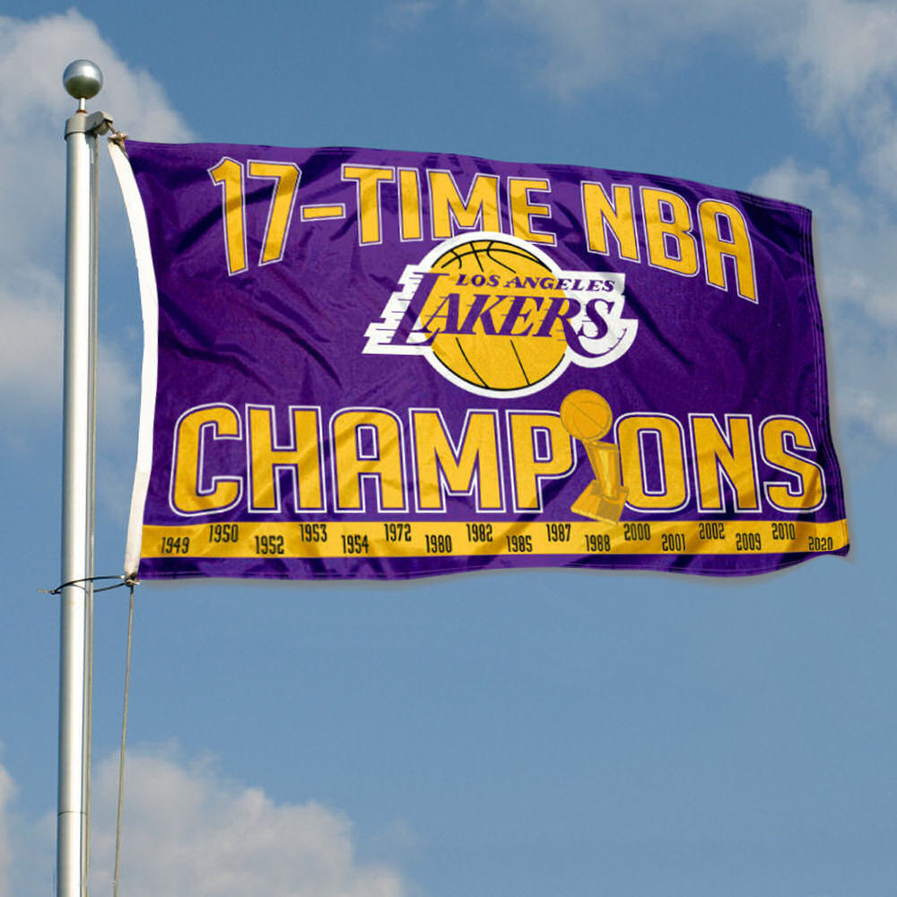 Los Angeles Lakers 17 Time NBA Champions Banner Flag - State Street ...