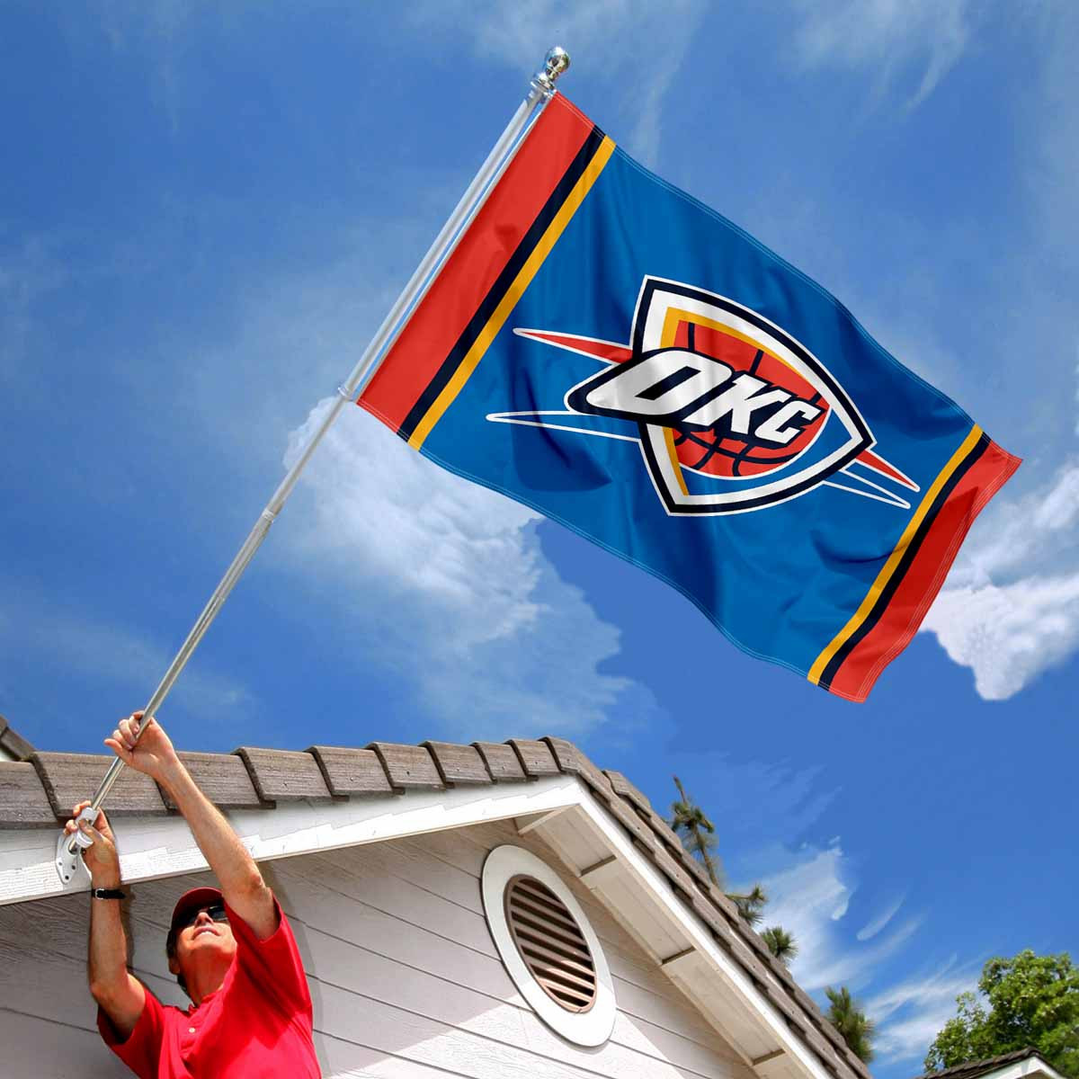 Oklahoma City Thunder Blue Team Flag - State Street Products