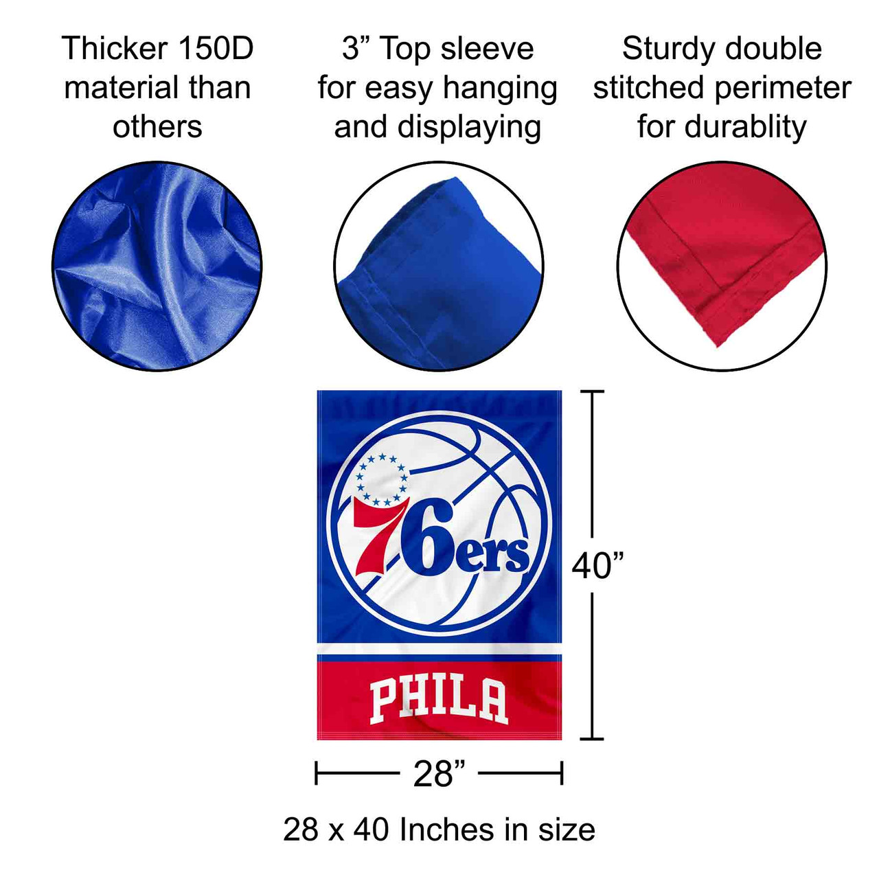 NBA Philadelphia 76ers Two Sided House Banner - State Street Products