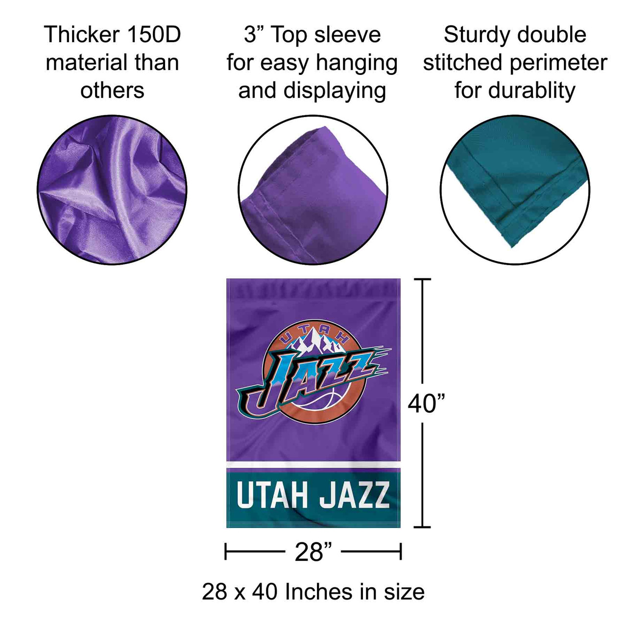 Utah Jazz Purple Double Sided House Flag - State Street Products