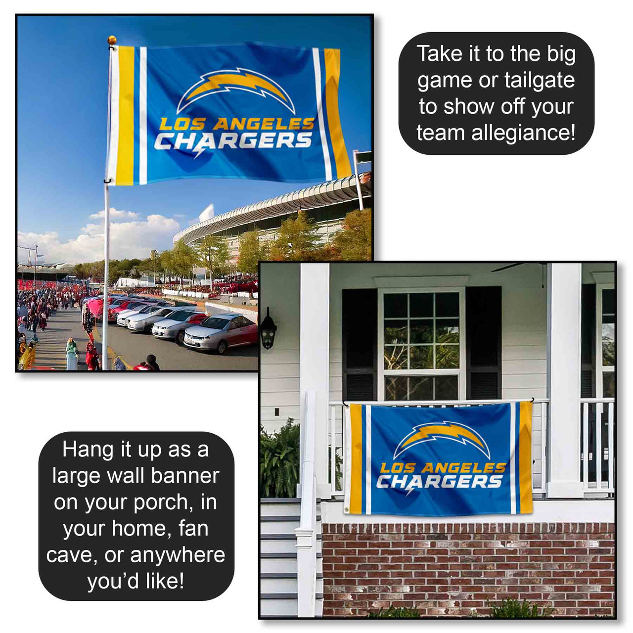 Los Angeles Chargers Wordmark Flag - State Street Products