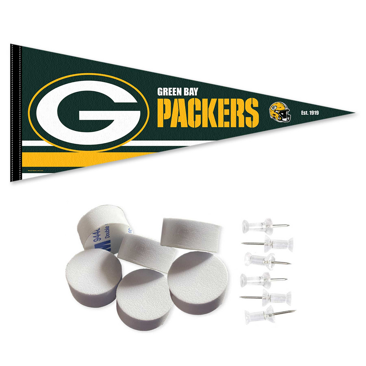 Green Bay Packers Banner Pennant with Tack Wall Pads - State Street ...