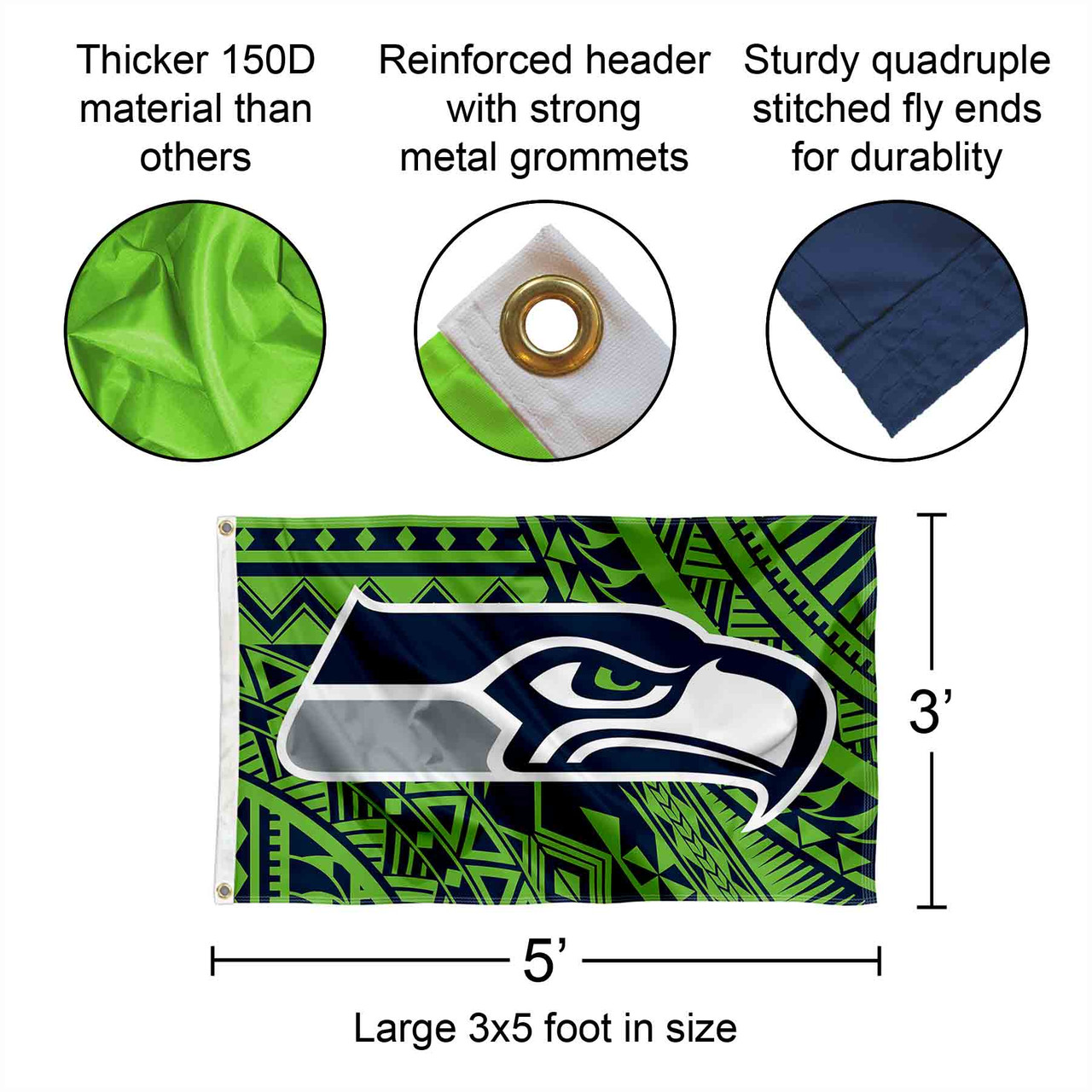Seattle Seahawks Samoan Flag - State Street Products