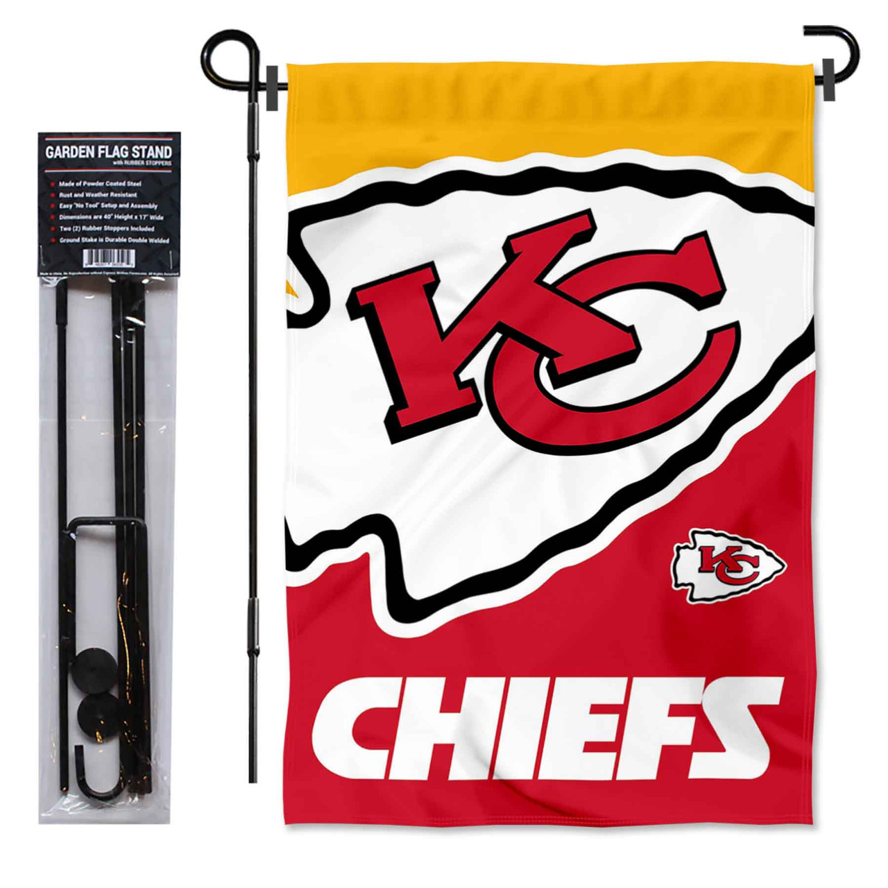 Kansas City Chiefs Bold Logo Garden Banner and Flag Stand - State ...