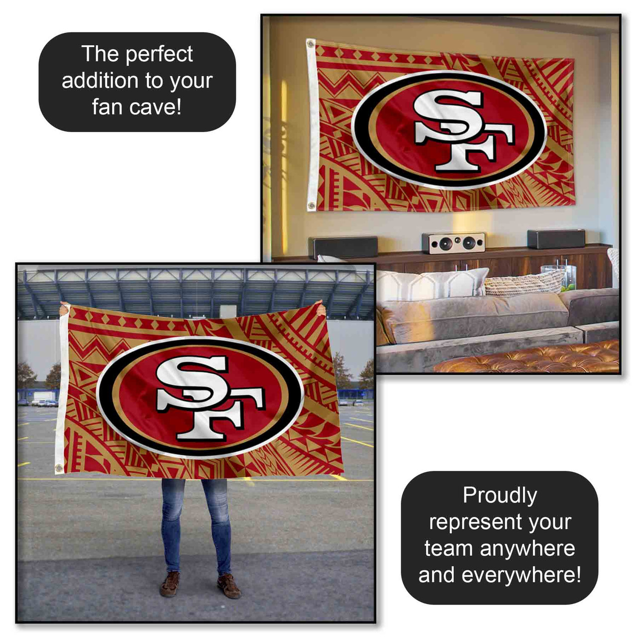 San Francisco 49ers Samoan Flag - State Street Products