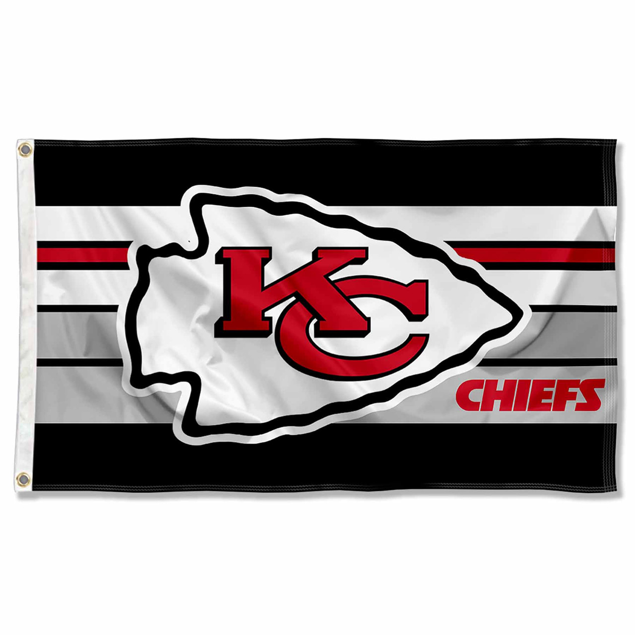 Kansas City Chiefs Black Stripes 3x5 Banner Flag - State Street Products