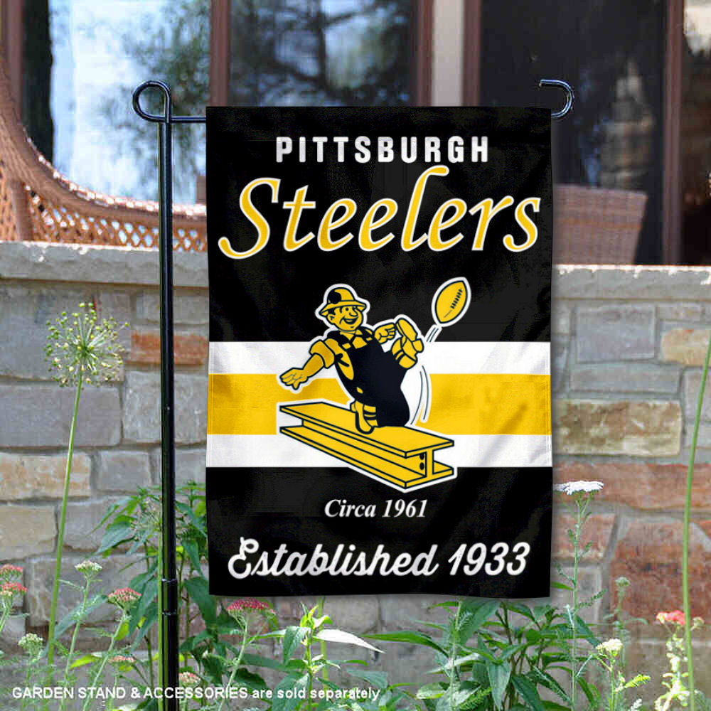Pittsburgh Steelers Throwback Logo Double Sided Garden Flag Flag ...