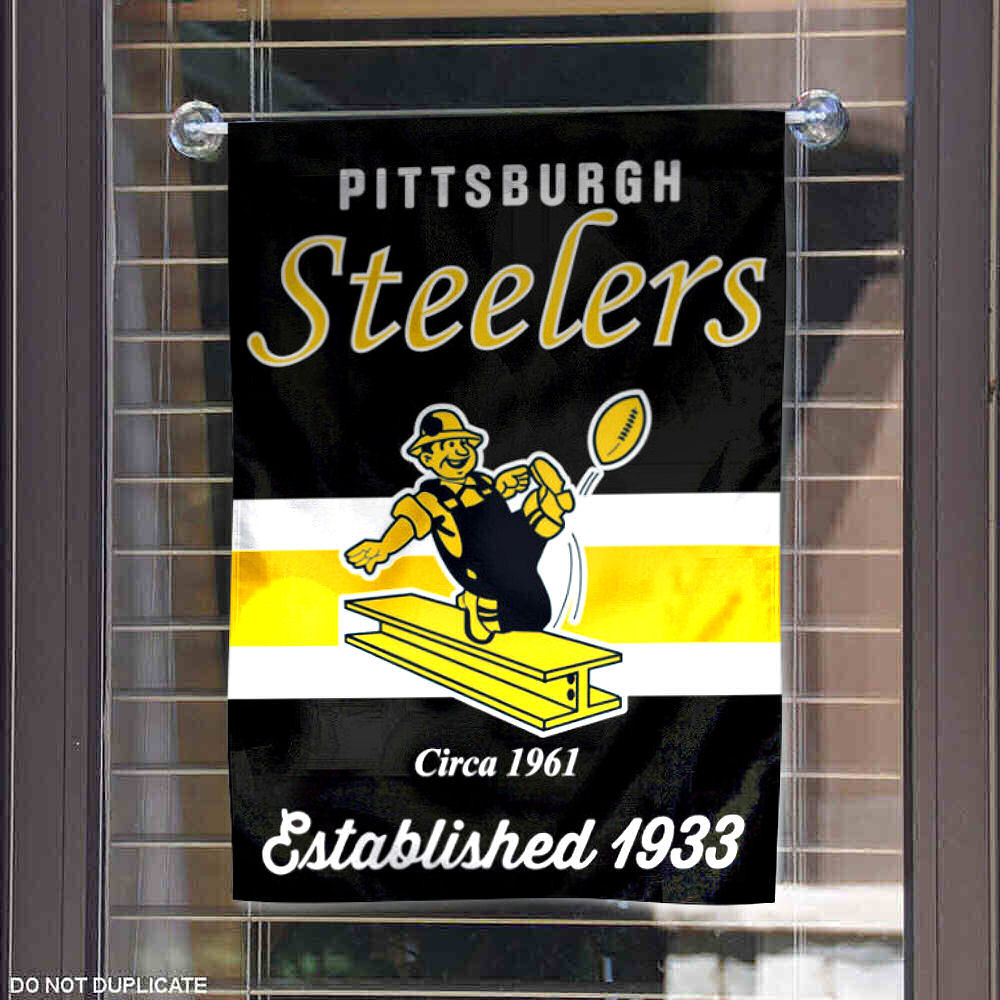 Pittsburgh Steelers Throwback Logo Double Sided Garden Flag Flag ...