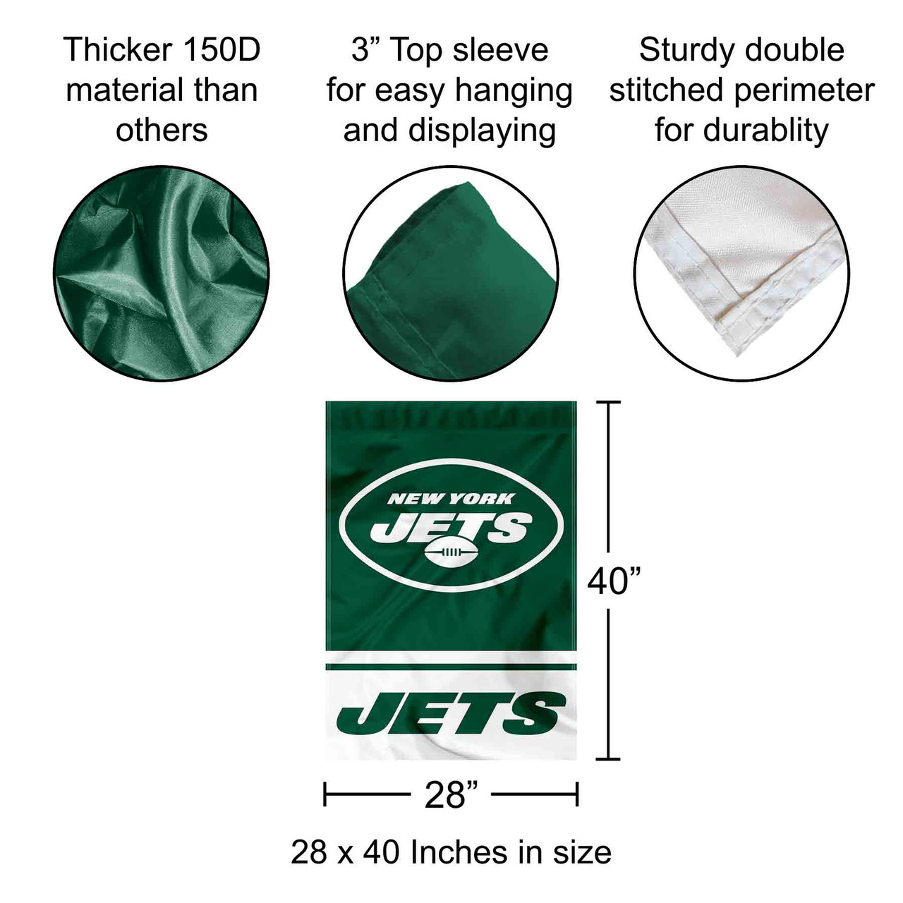 New York Jets New Logo Double Sided House Banner - State Street Products
