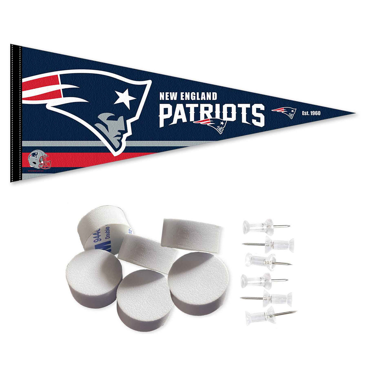 New England Patriots Banner Pennant with Tack Wall Pads - State Street ...