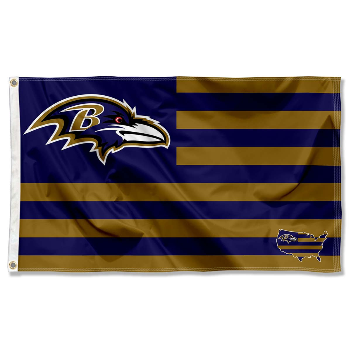 Baltimore Ravens American Stripes Nation Flag - State Street Products