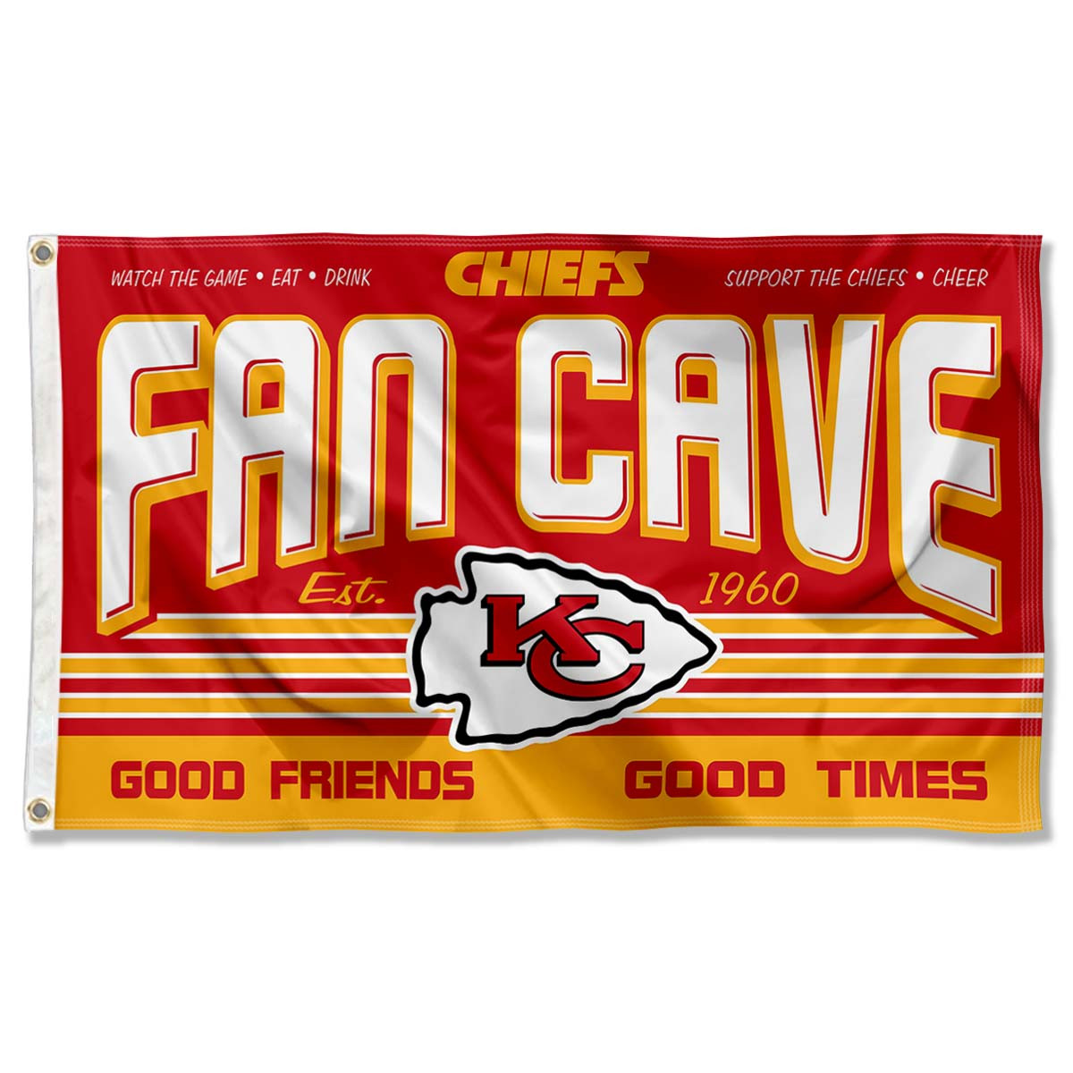 Kansas City Chiefs Fan Cave Flag Large Banner - State Street Products