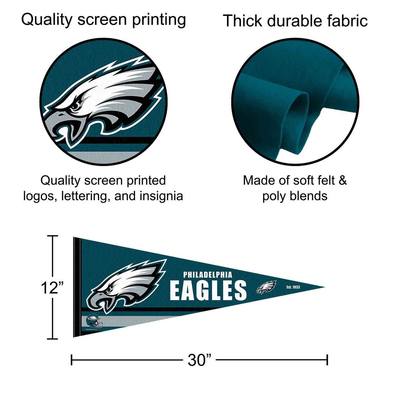 Philadelphia Eagles Banner Pennant with Tack Wall Pads - State Street ...