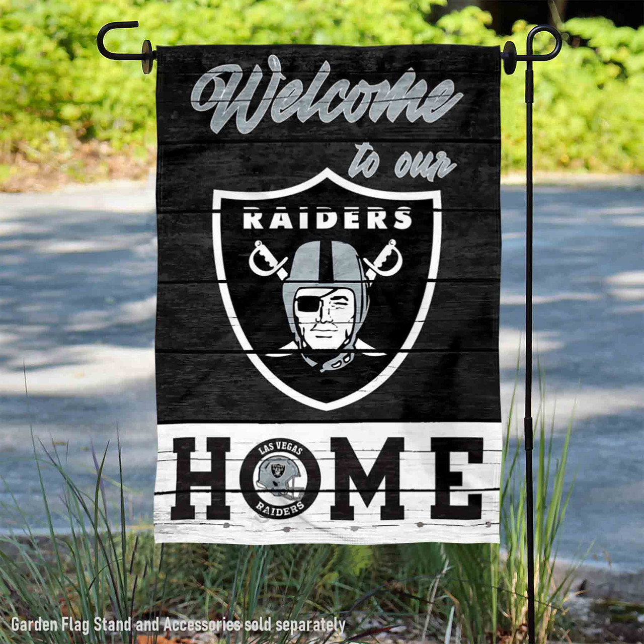 Las Vegas Raiders Welcome To Our Home Double Sided Garden Flag - State ...