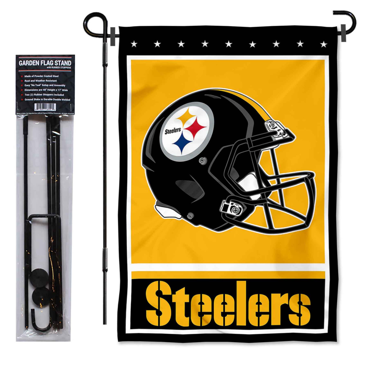 Pittsburgh Steelers Helmet Garden Banner and Flag Stand - State Street ...