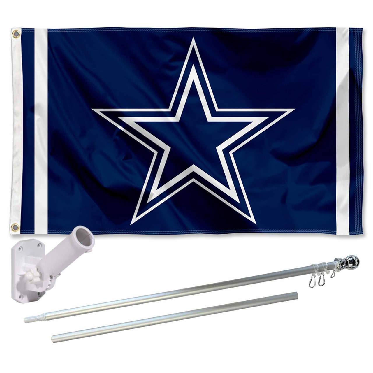 Dallas Cowboys Blue Flag Pole and Bracket Kit - State Street Products