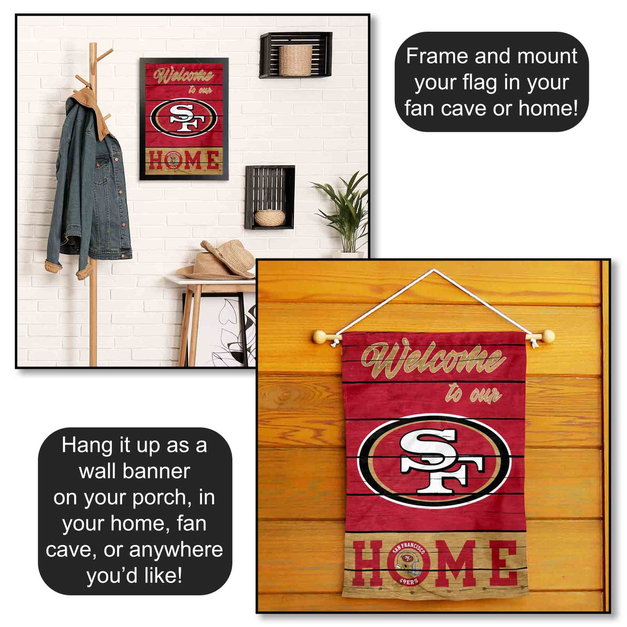 San Francisco 49ers Welcome To Our Home Double Sided Garden Flag ...