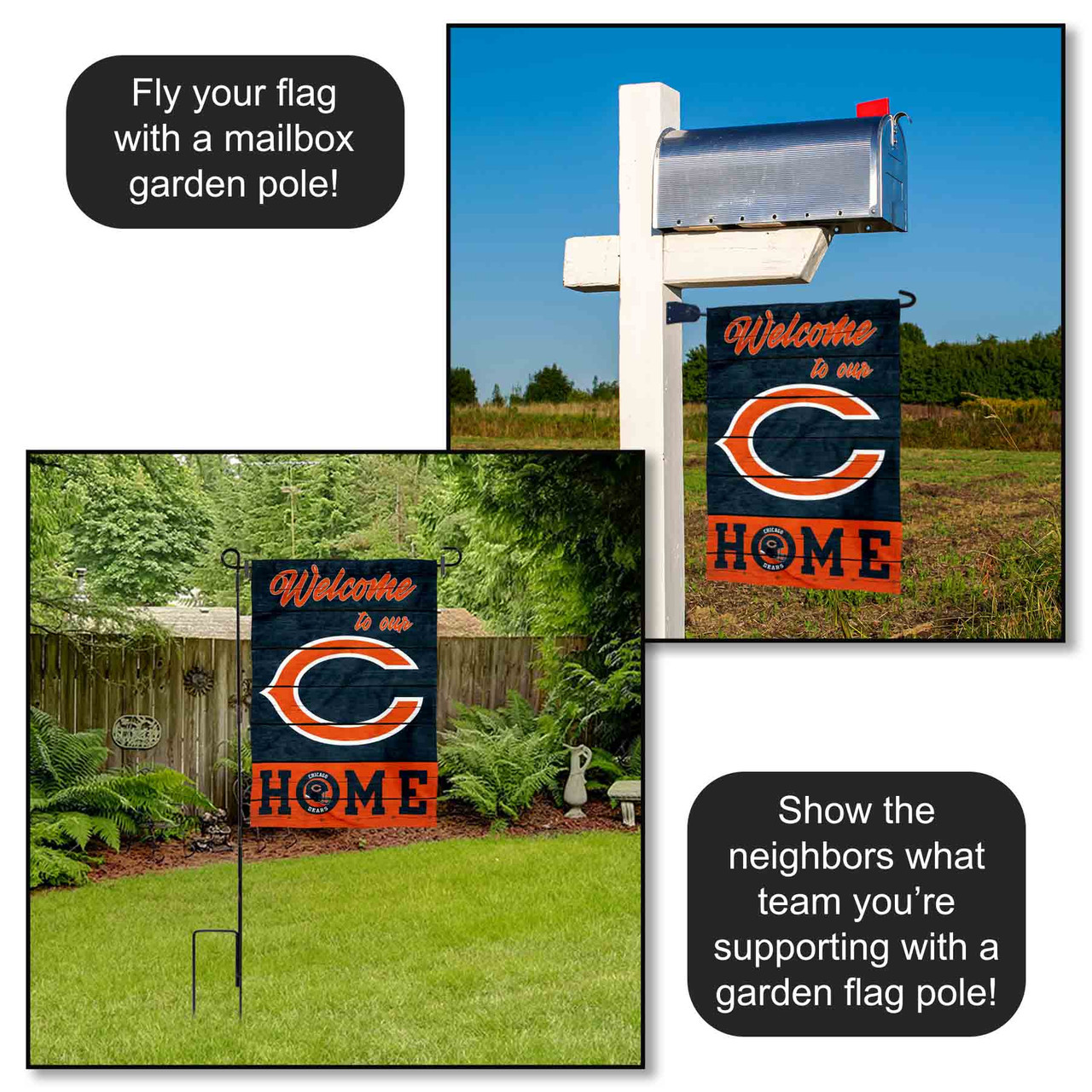 Chicago Bears Welcome To Our Home Double Sided Garden Flag - State ...