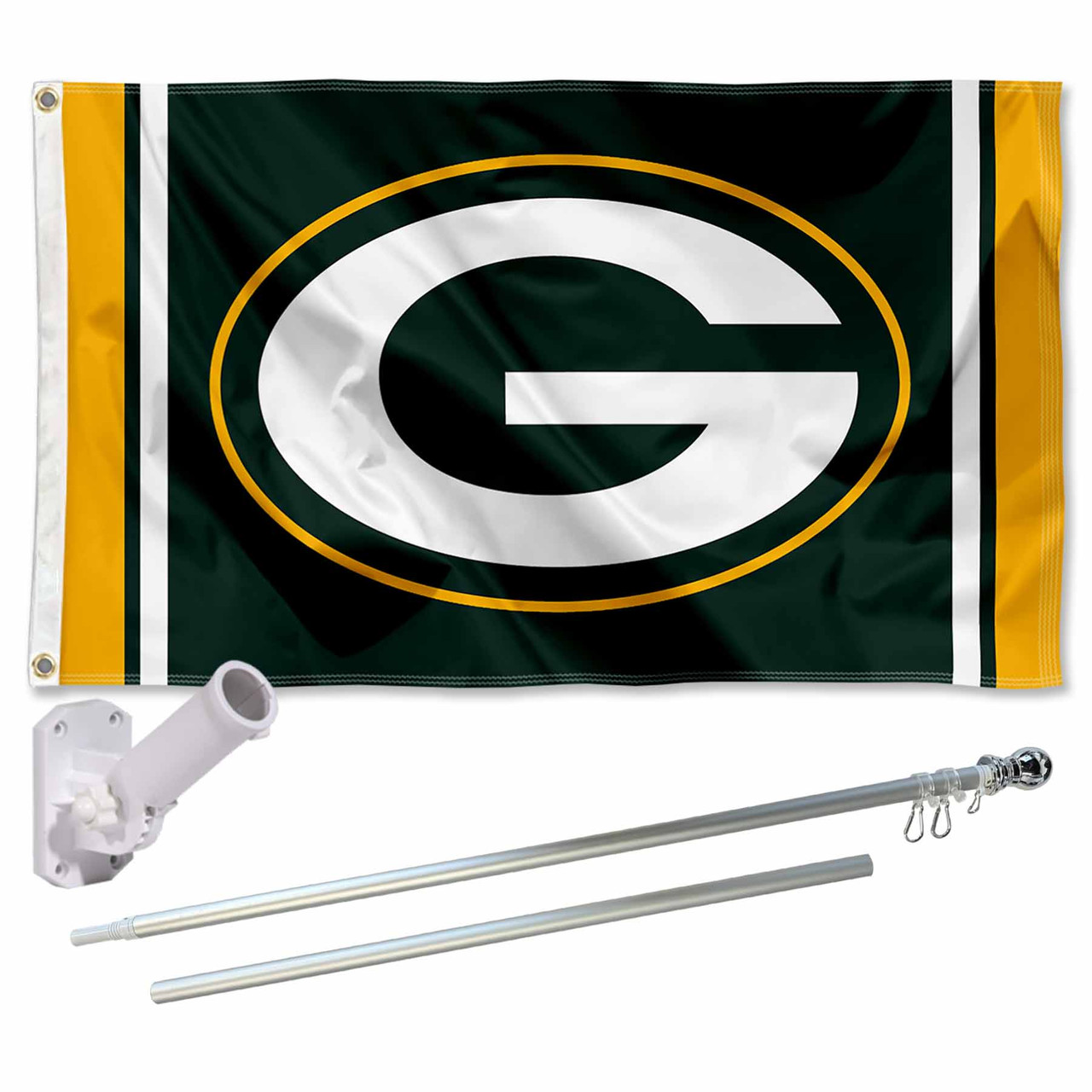 Green Bay Packers Flag Pole and Bracket Kit - State Street Products