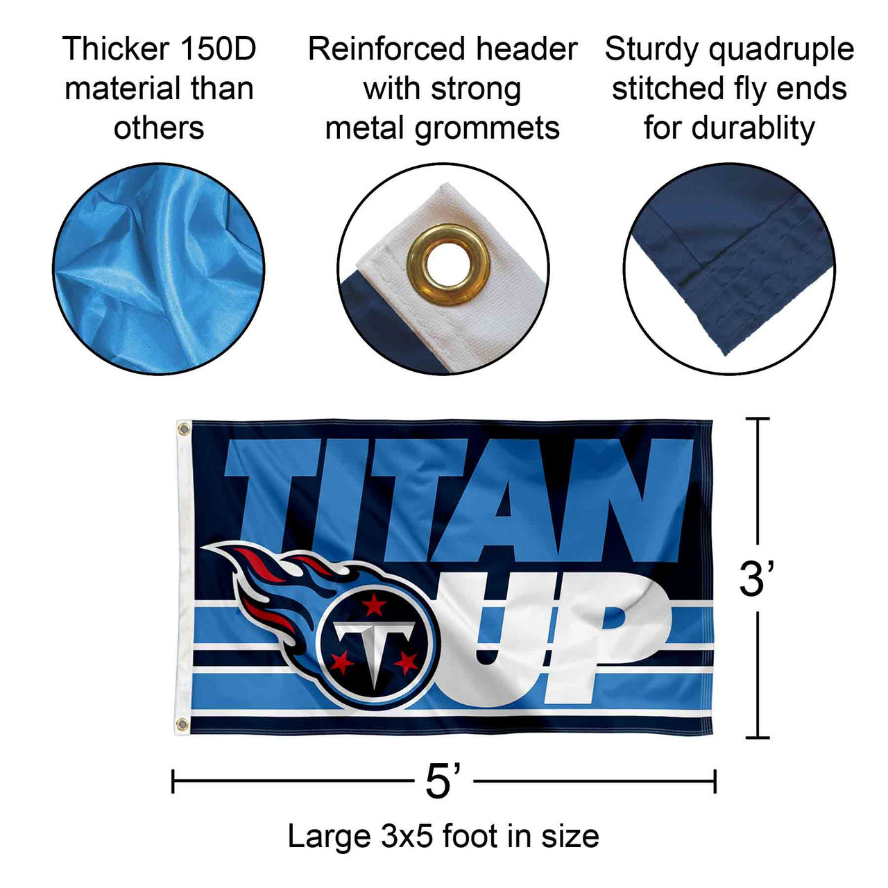 Tennessee Titans Titan Up Banner Flag with Tack Wall Pads - State ...
