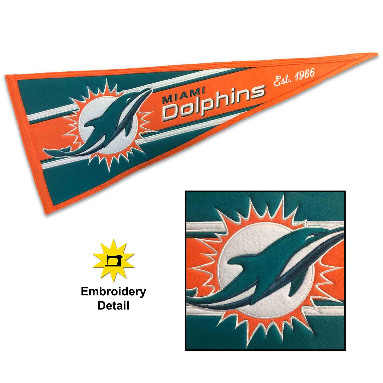 Miami Dolphins Genuine Wool Pennant - State Street Products