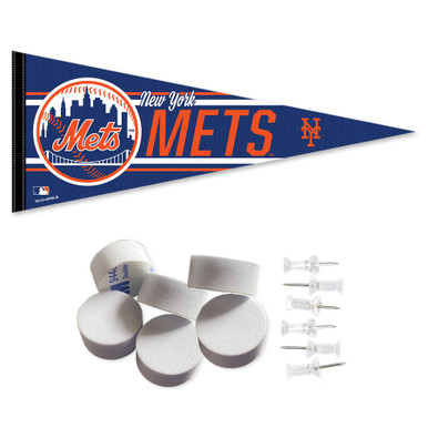 New York Mets Banner Pennant with Tack Wall Pads - State Street Products