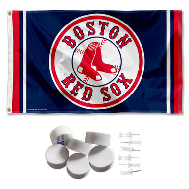Boston Red Sox Banner Flag with Tack Wall Pads - State Street Products