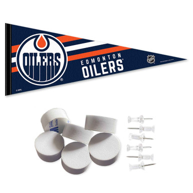 Edmonton Oilers Banner Pennant with Tack Wall Pads - State Street Products