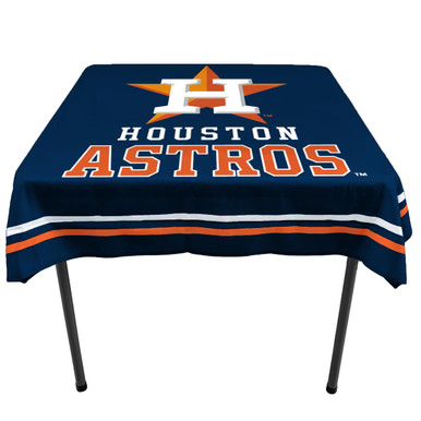 Houston Astros Tablecloth Table Overlay Cover - State Street Products