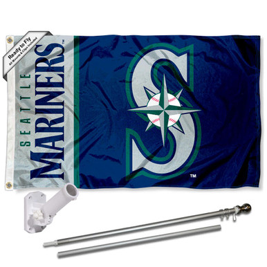 Seattle Mariners Flag Pole and Bracket Kit - State Street Products