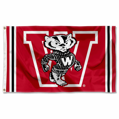 Wisconsin Badgers Throwback Vault Logo Flag - State Street Products