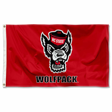 NC State Wolf Logo Flag - State Street Products