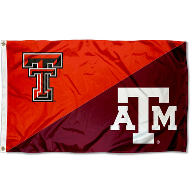 Texas Tech vs Texas AM House Divided 3x5 Flag - State Street Products