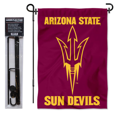 Arizona State Sun Devils Dual Logo Garden Flag and Pole Stand - State ...