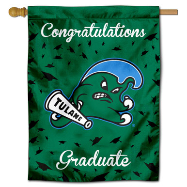 Tulane Green Wave Congratulations Graduate Flag - State Street Products