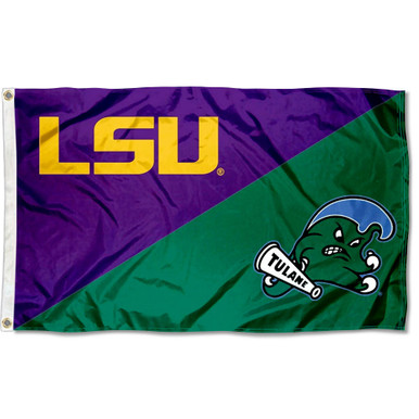 LSU vs Tulane House Divided 3x5 Flag - State Street Products