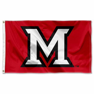 Miami Redhawks Beveled M Flag - State Street Products