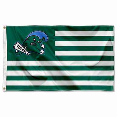 Tulane Green Wave Stripes Flag - State Street Products