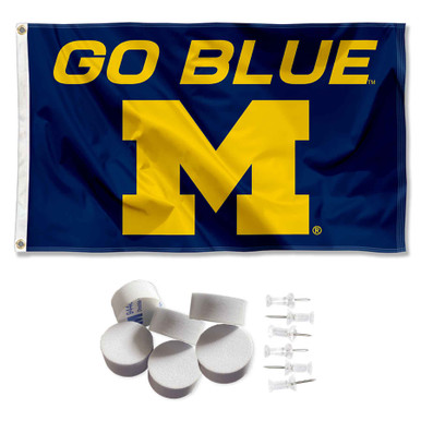 Michigan Wolverines Go Blue Flag with Tack Wall Pads - State Street ...