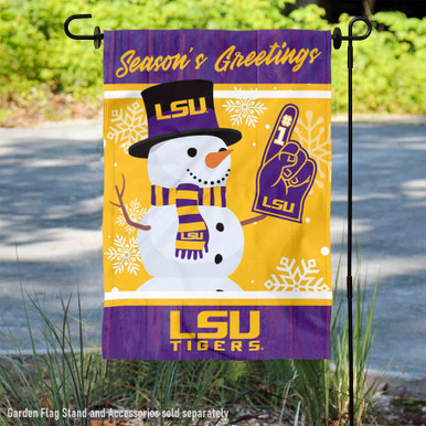 LSU Tigers Holiday Winter Snowman Greetings Garden Flag - State Street ...