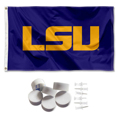 Louisiana State LSU Tigers Banner Flag with Wall Tack Pads - State ...