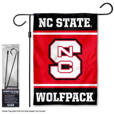 NC State Wolfpack Logo Garden Flag and Pole Stand - State Street Products