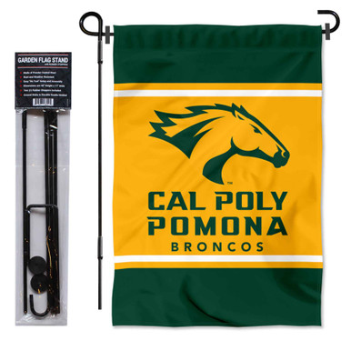CPP Broncos Garden Flag and Pole Stand Holder - State Street Products