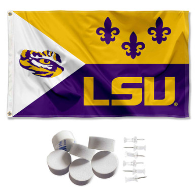 Louisiana State LSU Tigers Banner Flag with Tack Wall Pads - State ...