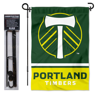 Portland Timbers Garden Flag and Flagpole Stand - State Street Products