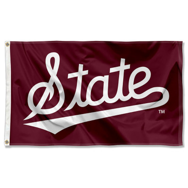 Mississippi State Bulldogs Script Logo Flag - State Street Products
