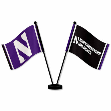Northwestern Wildcats Small Table Desk Flag - State Street Products